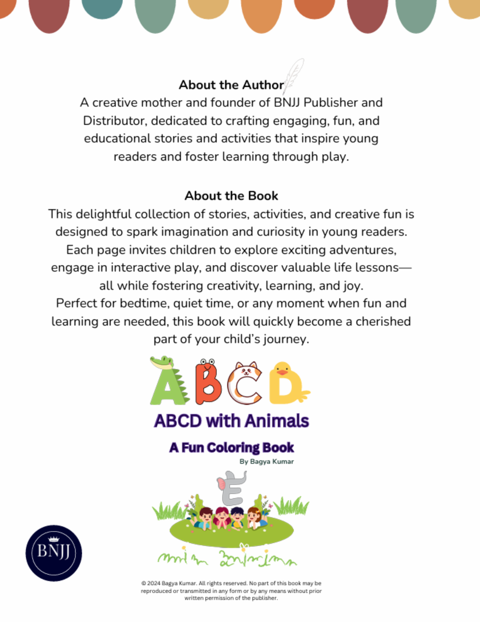 ABCD with Animals A fun coloring Book - BNJJ - online kids books store
